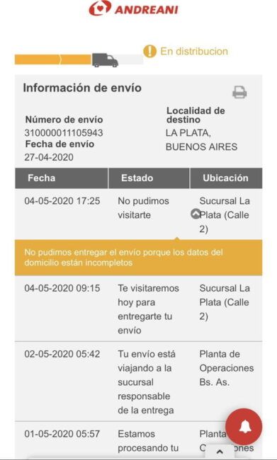 Rastrear paquete Andreani - Rastrear envío